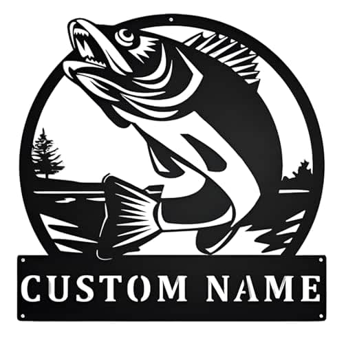 Amazon.com: Custom Fish Metal Signs, Personalized Name Sign, Fishing ...
