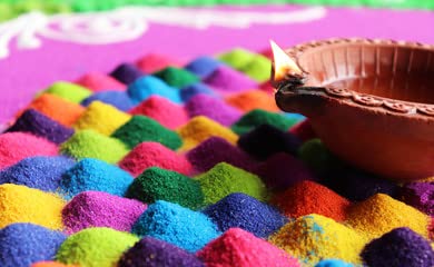 Buy Oramsa Combo of 4 Assorted Rangoli Colour Powder in Plastic Bottles ...