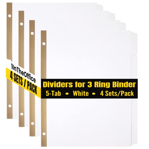 Snapklik.com : 1InTheOffice Dividers For 3 Ring Binder, Paper Dividers