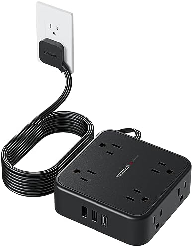 TESSAN Regleta Multicontacto Extension Electrica con Protector de ...