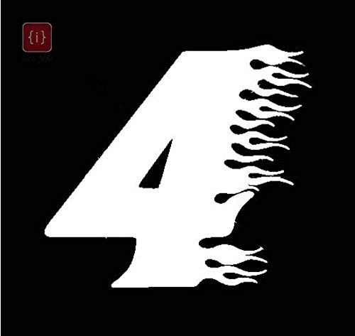 ISEE 360® Racing Flame Number 4 number stickers for car Decorative ...