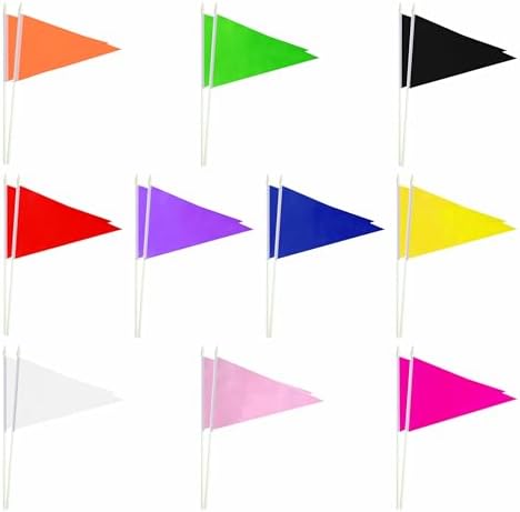 Amazon.com : LyButty 20 Pack Solid Color Blank Pennant Flags Set on ...