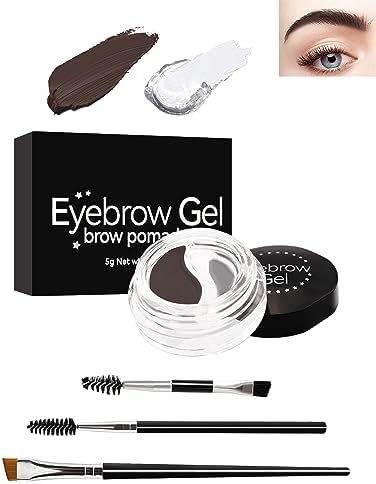 Amazon.com : Eyebrow Pomade Brow Gel,2-In-1 dark Brown &Clear Eyebrow ...