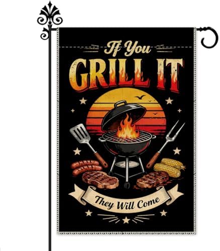 Amazon.com : Hafhue If You Grill It They Will Come Garden Flag 12x18 ...
