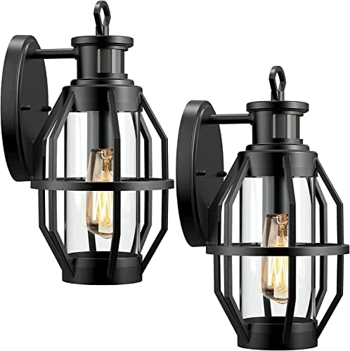 2 Packs Motion Sensor Outdoor Lights, Dusk to Dawn Porch Lights with ...
