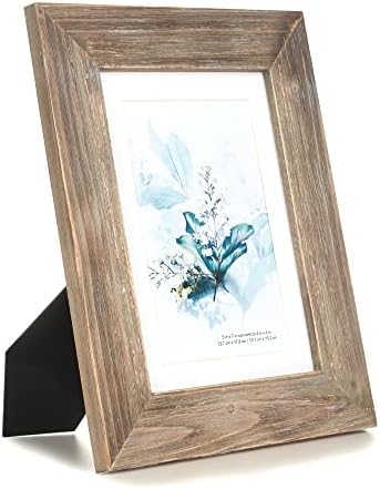 Amazon.com - KAIWIN 100% Solid Wood Brown 5x7 Picture Frame 1 Pack ...