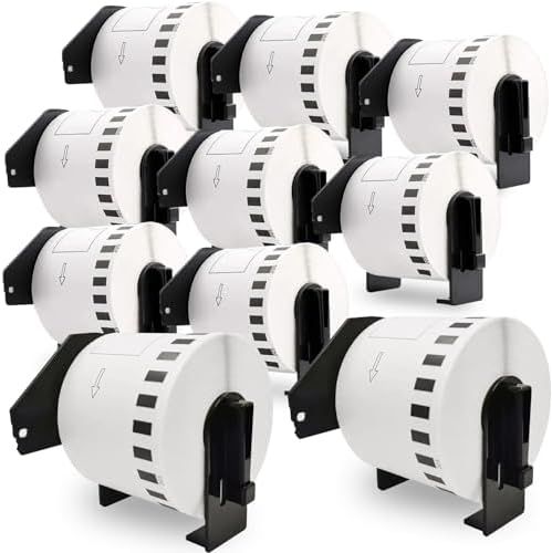 JMLCOLORS 10 Rolls DK-22205 Continuous Length Paper Address Labels 62mm ...