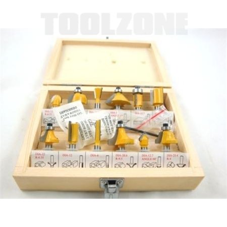 Toolzone 12 Piece Tungsten Carbide Tipped Router Bit Set : Amazon.co.uk ...