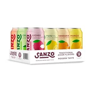 Amazon.com: Sanzo Flavored Sparkling Water Variety Pack - Yuzu Lemon Soda, Calamansi Lime ...