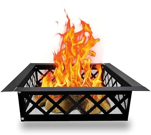 Amazon.com : FEBTECH Smokeless Fire Ring Square - Powder Coated Carbon ...