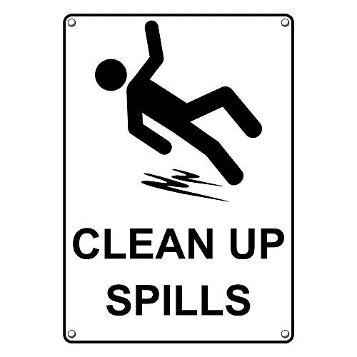 Amazon.com: Weatherproof Plastic Vertical Clean Up Spills Sign with ...
