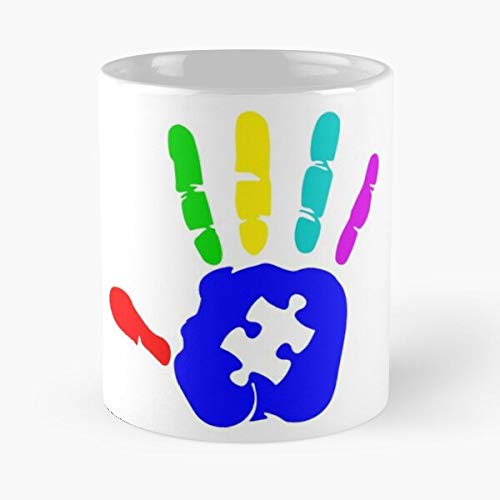 Amazon.com: Colorful Handprint Autism Gift For Autistic K-ids Classic ...