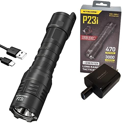 Amazon.com: EdisonBright Nitecore P23i 3000 Lumen Rechargeable Long Throw Tactical Flashlight ...