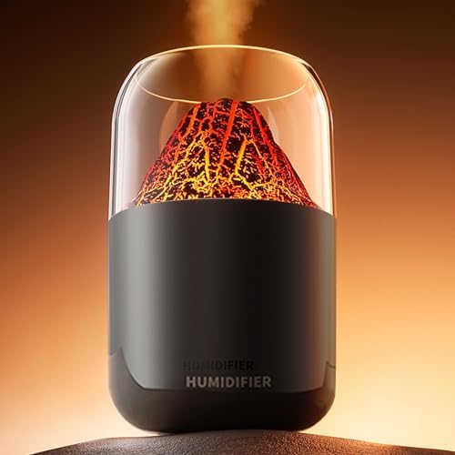 Amazon.com: Portable Mini Volcano Humidifier, 300ml Small Cool Mist ...