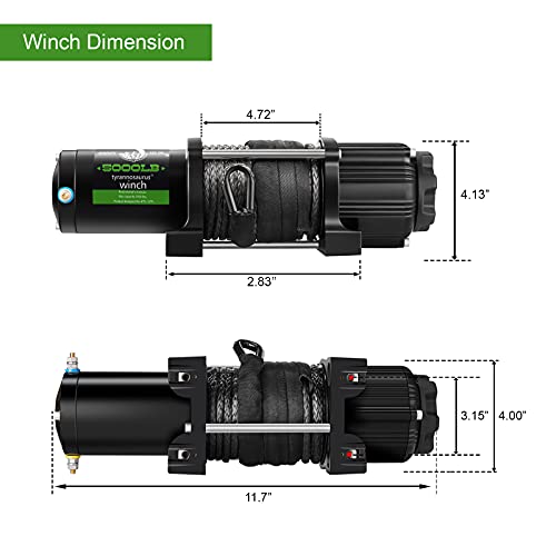 Tyrannosaurus 5000 lb. ATV/UTV Electric Synthetic Winch Kit - The Best ...