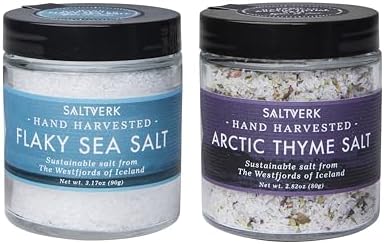 Amazon.com : Saltverk Icelandic Sea Salt - Flaky Pure + Arctic Thyme ...