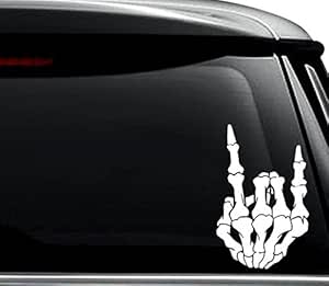 Amazon.com: Rock On Horns Hand Skeleton JDM Japanese Decal Sticker For ...