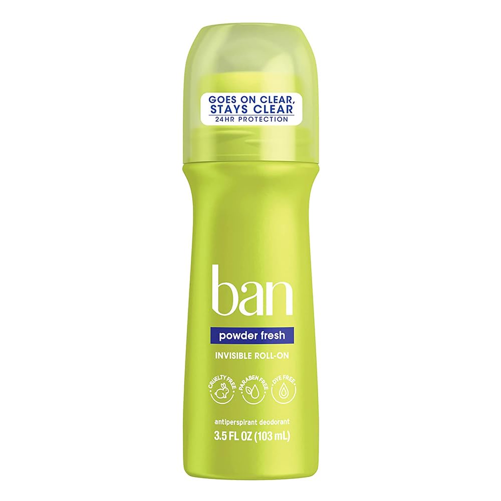Amazon.com : Ban Deodorant 3.5 Ounce Roll-On Powder Fresh (103ml) (2 ...