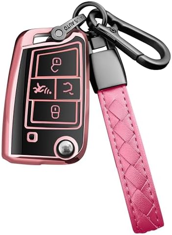 Amazon.com: Sindeda for Volkswagen Key Fob Cover with Keychain Soft ...
