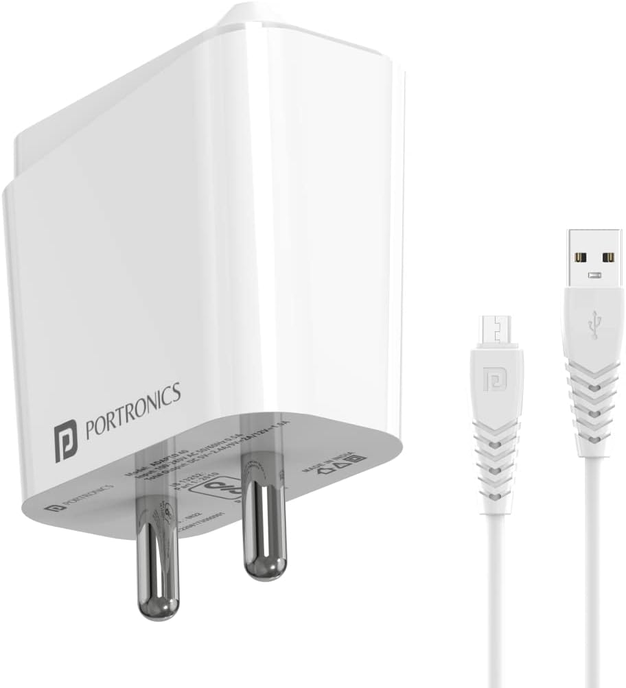 Portronics Adapto 41 M 2.4A 12w Fast Charging Adaptor with 1M Micro USB ...