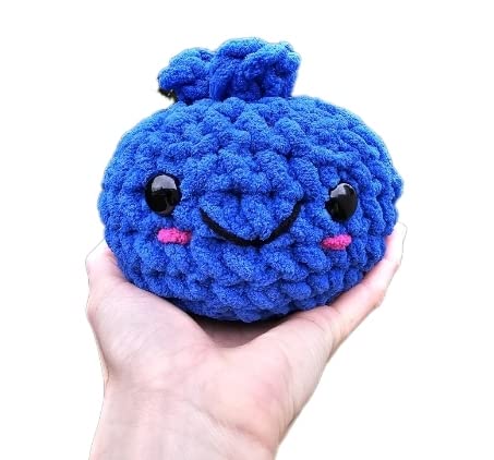 Amazon.com: Crochet Blueberry Plushie l Amigurumi, Kawaii Plushie ...