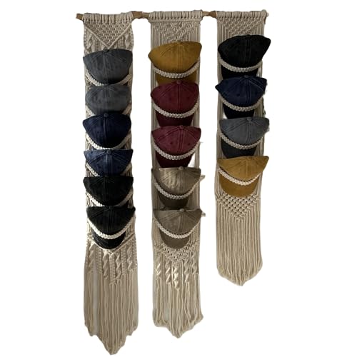 Amazon.com: Macramebeautiful Macrame Baseball Cap Hanger, Wall Mounted ...