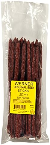 Amazon.com: Werner Jerky 12" Pepper Beef Sticks 20 Count : Grocery ...