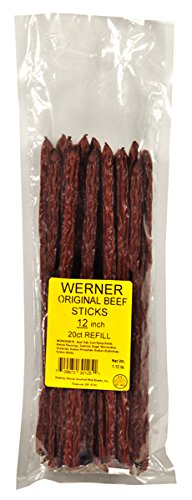Amazon.com: Werner Jerky 12" Classic Beef Sticks 20 Count : Grocery ...