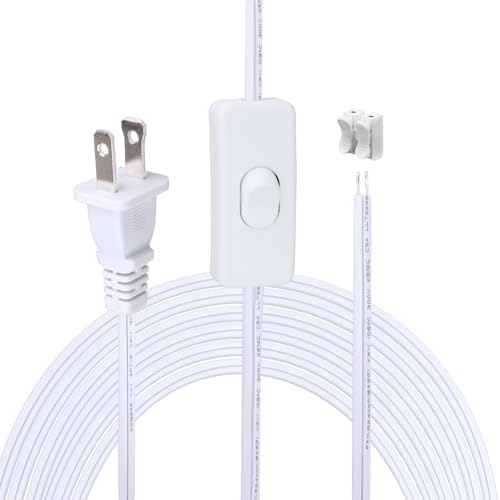 Amazon.com: Asjeumt 8ft Lamp Cord with Switch, Black Lamp Cord Set with ...