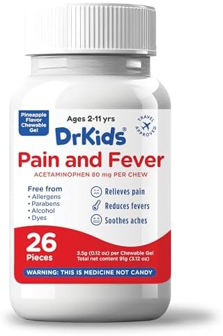 Amazon.com : Dr. Kids Children’s Pain and Fever Chewable Gels – Pain ...