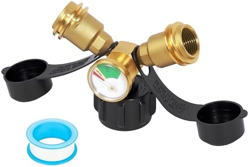 Amazon.com : Propane Tank Splitter with Gauge, Propane Splitter 2 Way ...