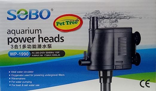 SOBO Internal WP-1990-15W - F.Max 1000L/H - Sobo Submersible Pump Power ...