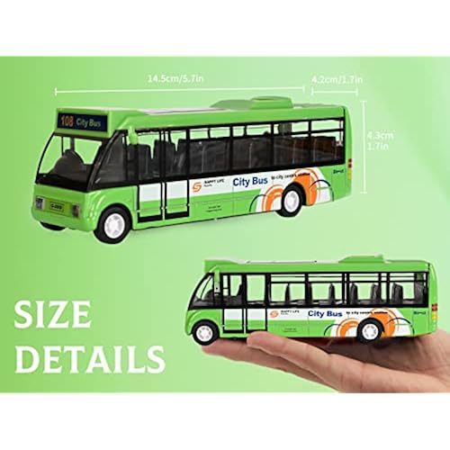 Snapklik.com : Crelloci City Bus Toy For Kids, Die Cast City Stagecoach ...