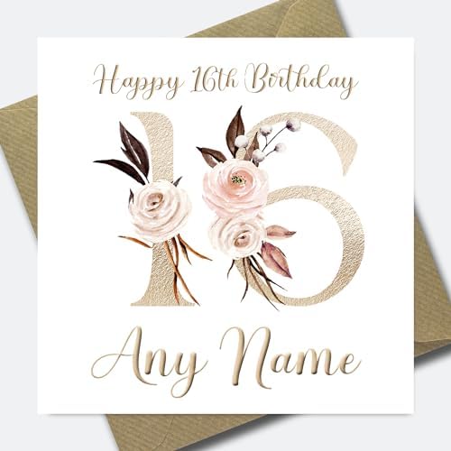 Personalised 16th Birthday Card - Sixteen Birthday card for girls ...