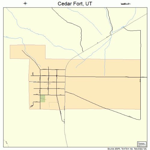 Large Street & Road Map of Cedar Fort, Utah UT - Printed poster size ...