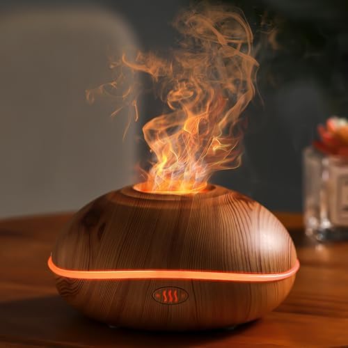 Birshe Diffusore di Aromi con Effetto Fiamma, 200ml 7 Colori Diffusore ...