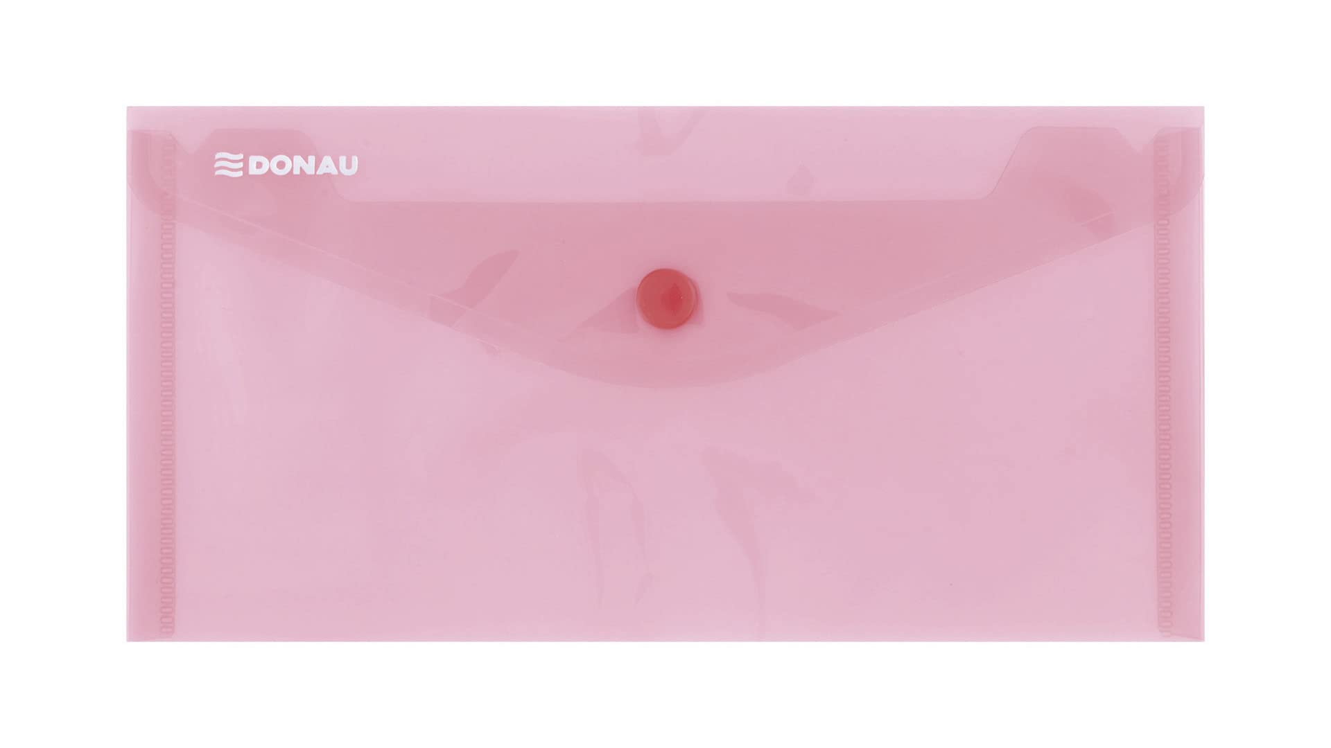 Buy Envelope Wallet DONAU Press Stud PP DL 180 Micron Red/Document ...