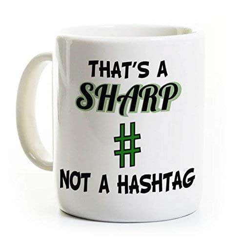 Amazon.com: Funny Hashtag Music Coffee Mug - That's a Sharp - Singer ...