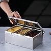 Amazon.com | TrueCraftware- 3 Compartment Stainless Steel Condiment Bar ...