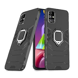 Pikkme Samsung Galaxy M51 Back Cover | D5 Tough Armor Bumper | 360 Protection Case | Ring Holder ...