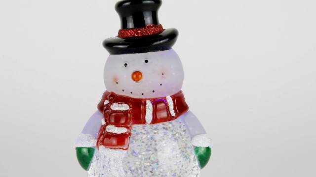 Watch 7" LED Lighted Color Changing Snowman Christmas Snow Dome on ...