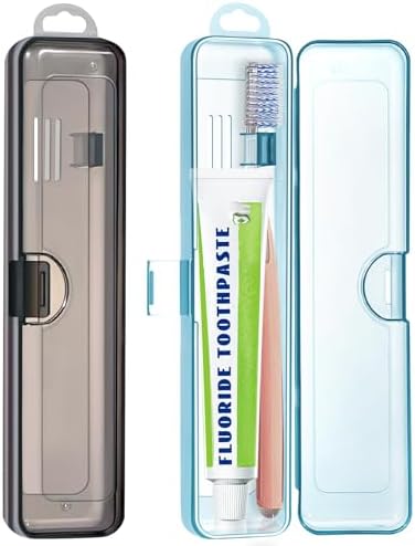 Amazon.com: Sankoly Portable Toothbrush Case 2 PCS Travel Toothbrush ...