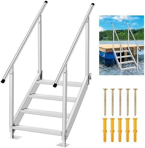 Amazon.com: 4 Step Dock Ladder for Lake, Boat Ladder Heavy Duty 500lb ...