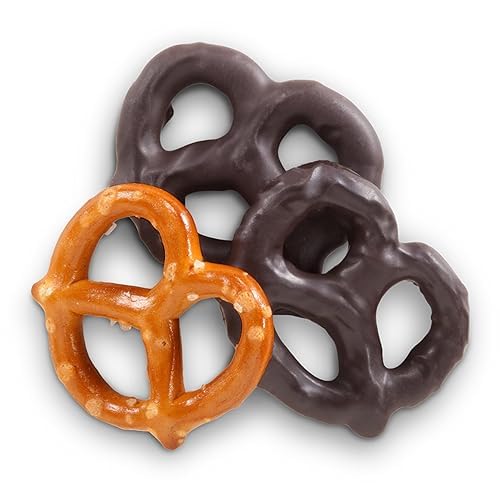 Amazon.com: Dark Chocolate Covered Pretzels, Bulk Gourmet Dipped Dark ...