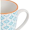 Nicola Spring Hand-Printed Mug - 330ml - Navy, Orange & Blue - Pack of ...