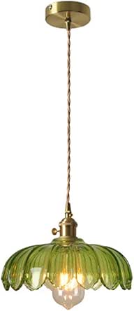 SDUYTDG 1 Light Green Glass Ceiling Hanging Lamp with Adjustable Cord ...
