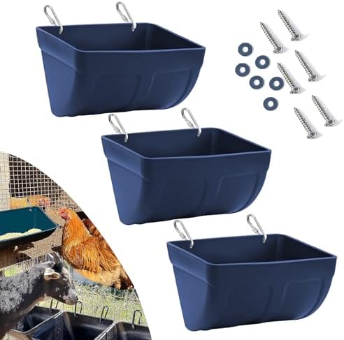Amazon.com : Vesici 4 Pack Chicken Goat Hanging Fence Feeder with Clips ...