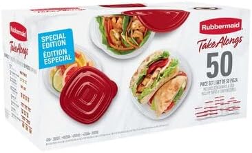 Amazon.com: Rubbermaid Red Plastic 50-Piece Set Food Storage Containers ...