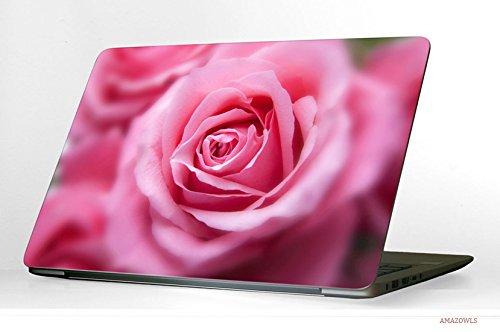 AmazOwls pink color rose flower beautiful floral nature laptop skin ...
