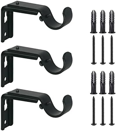 Amazon.com: Curtain Rod Brackets Heavy Duty Drapery Hardware Adjustable ...